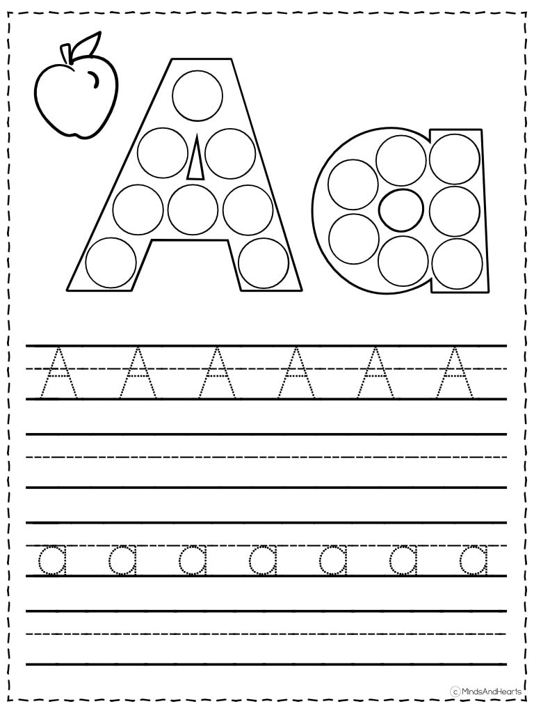 Alphabet Dot Marker Sheets | Dab, Trace, Write, Color | ABC Handwriting ...