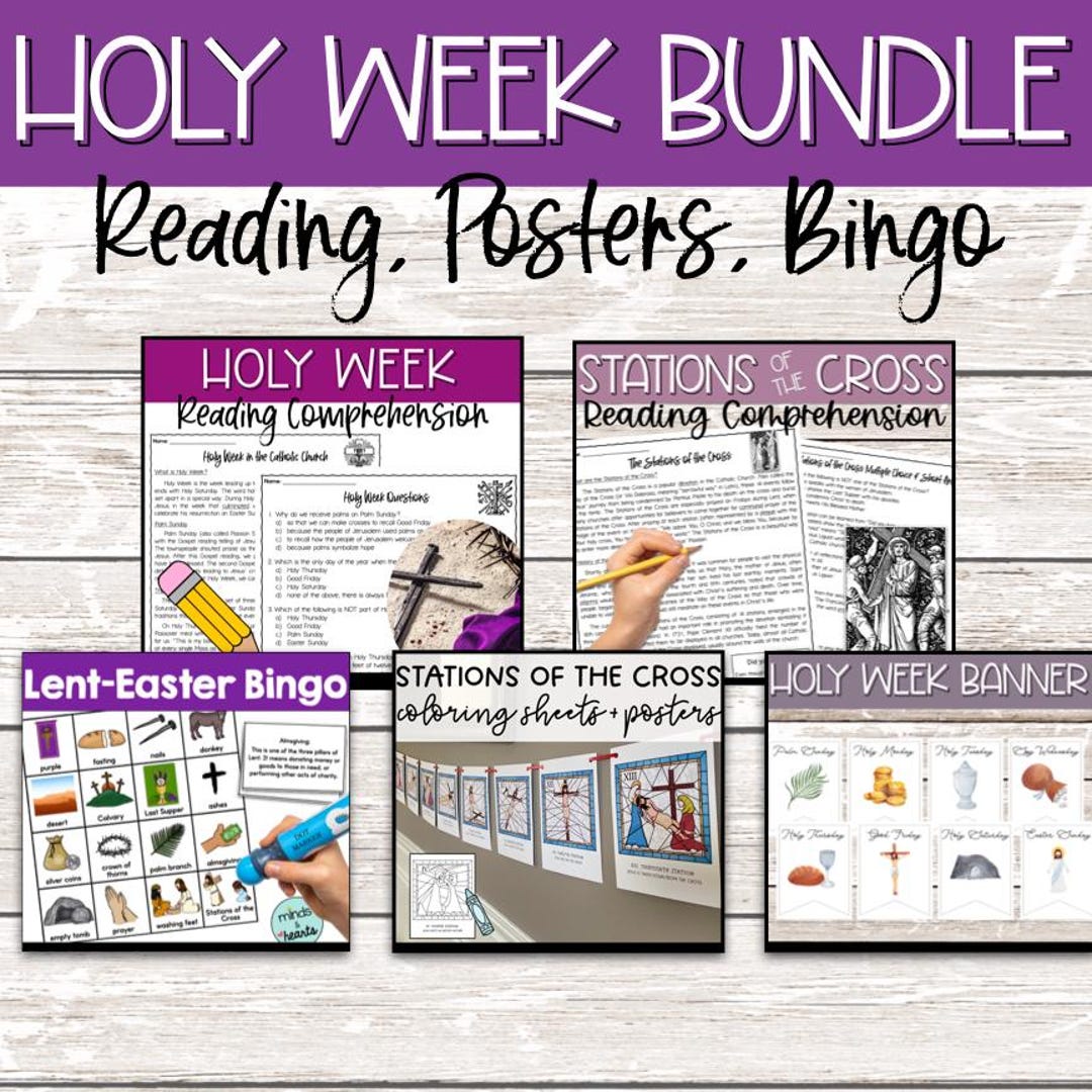 Holy Week Bundle: Garland, Posters, Bingo, Comprehension | Lent, Holy ...