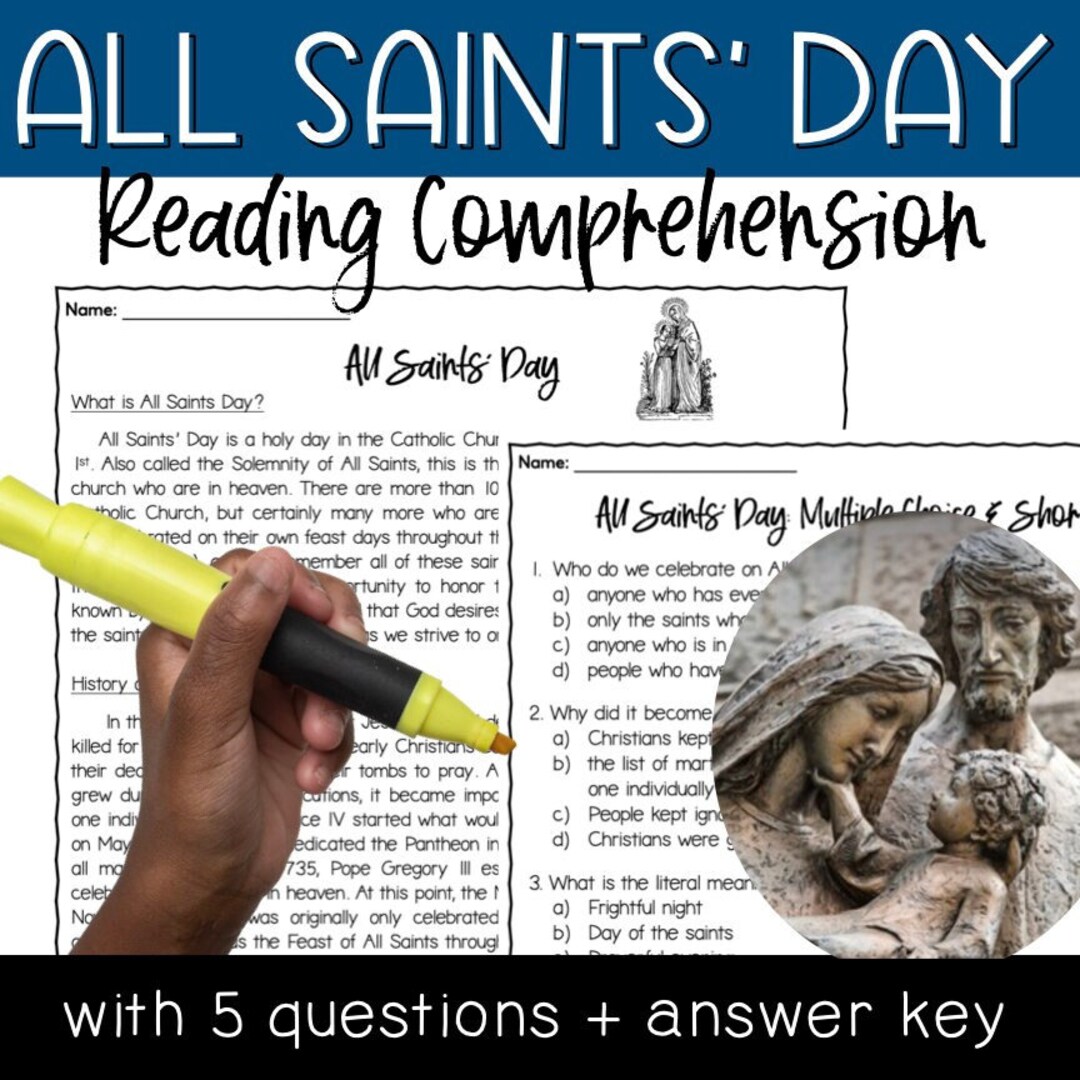 All Saints Day Reading Comprehension Passage | All Souls | Catholic ...