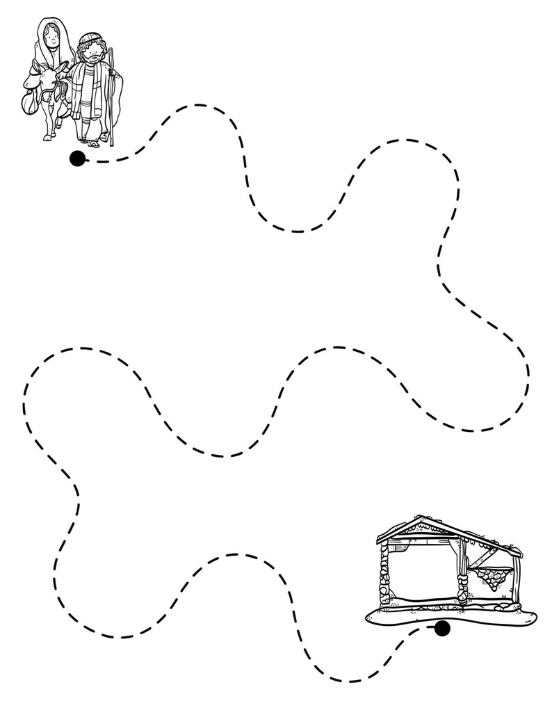 Nativity Tracing Fine Motor Activity Pages Christmas Tracing - Etsy