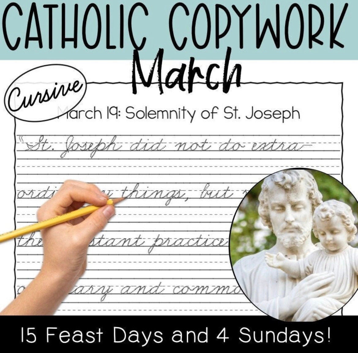 CURSIVE Lent, Holy Week, and Easter Printable Bundle: Copywork, Bingo ...