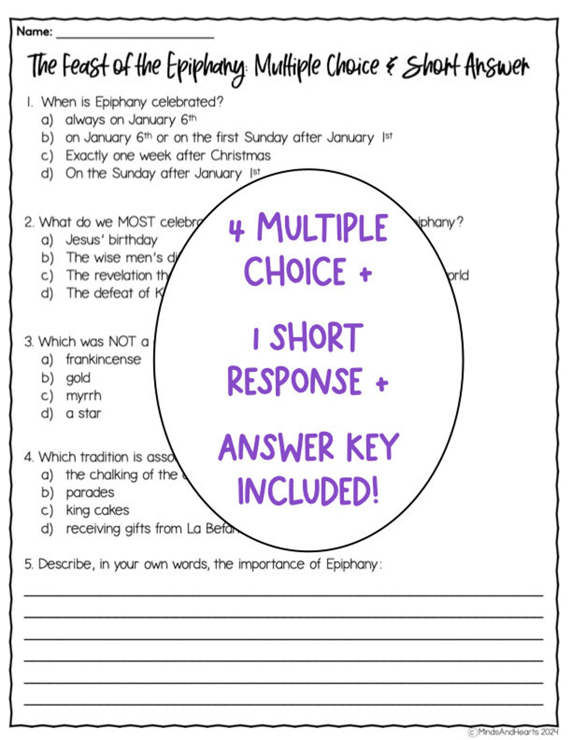 Feast of the Epiphany Reading Comprehension: Catholic Three Kings Day ...