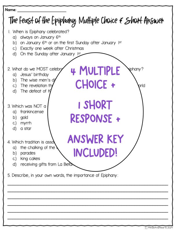 Feast of the Epiphany Reading Comprehension: Catholic Three Kings Day ...