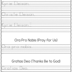 Latin Catholic Prayer Copywork - Printing Handwriting Practice - Etsy