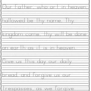 Catholic Prayer Copywork: Manuscript (printing) | Tracing | Handwriting ...