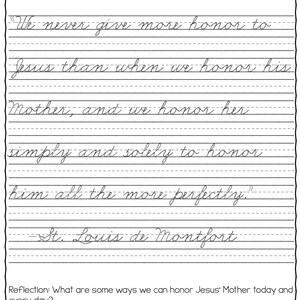 January 2025 Cursive & Printing Copywork - Catholic Penmanship - New ...