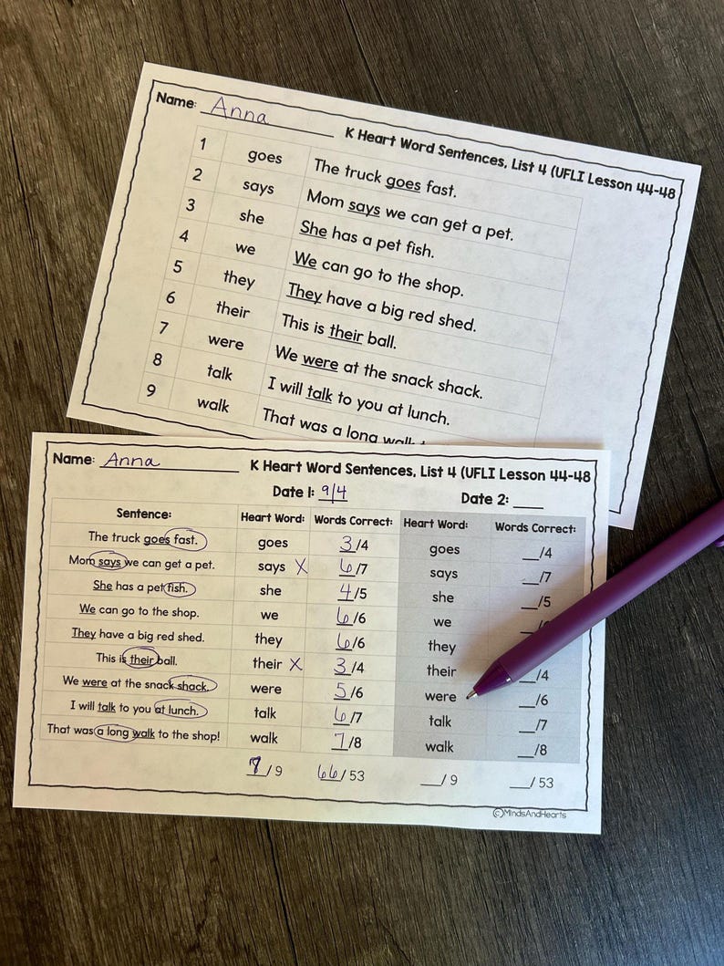 Irregular Heart Word Assessment: Grades 1-2 | Created to Align With ...