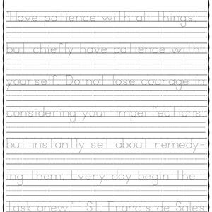 January 2025 Cursive & Printing Copywork - Catholic Penmanship - New ...