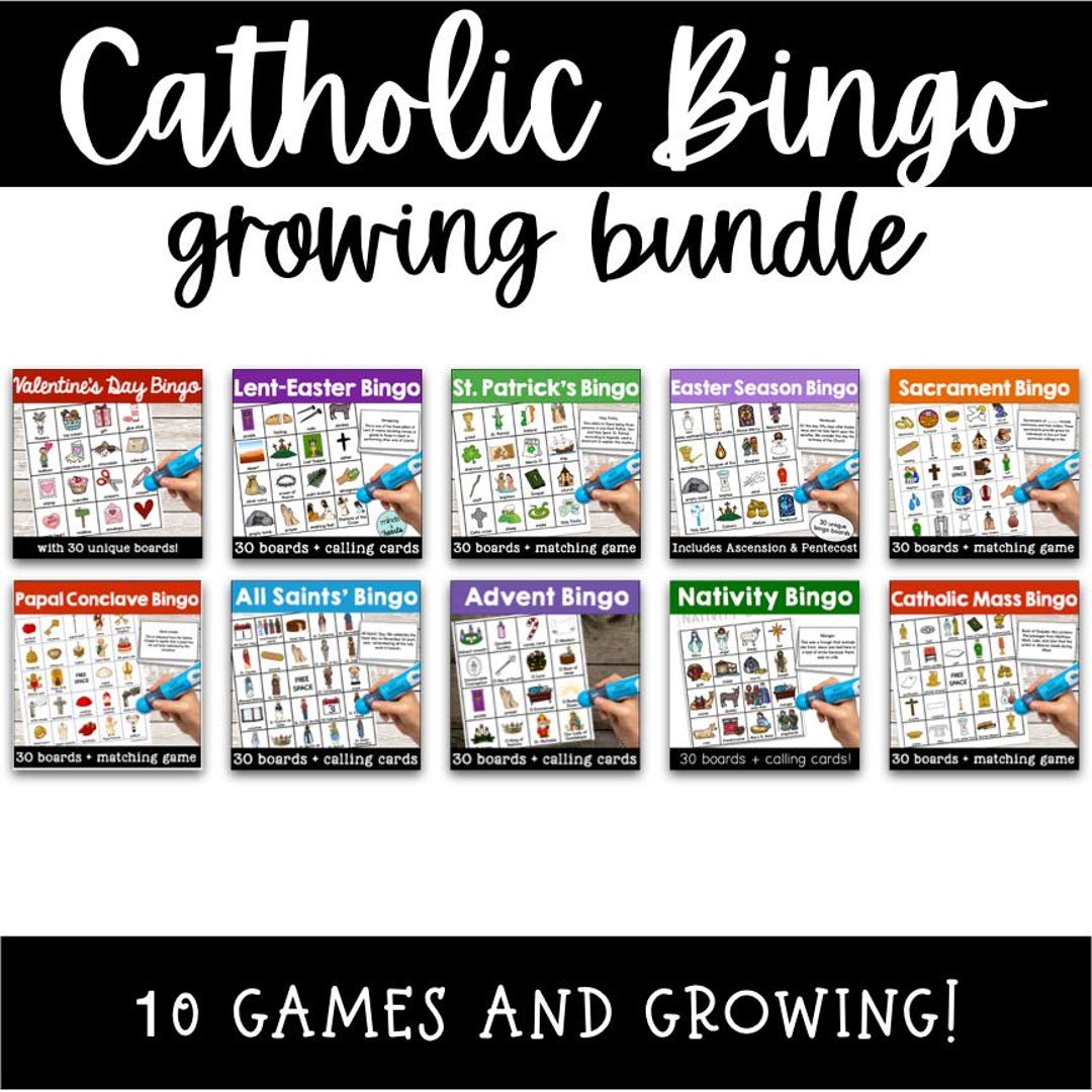 Catholic Bingo Bundle - Printable: Valentine's Day | Lent & Holy Week ...