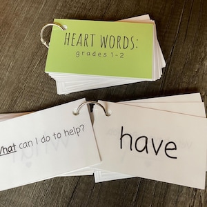 Ufli-aligned High-frequency Word Flash Cards | Irregular Heart Words ...