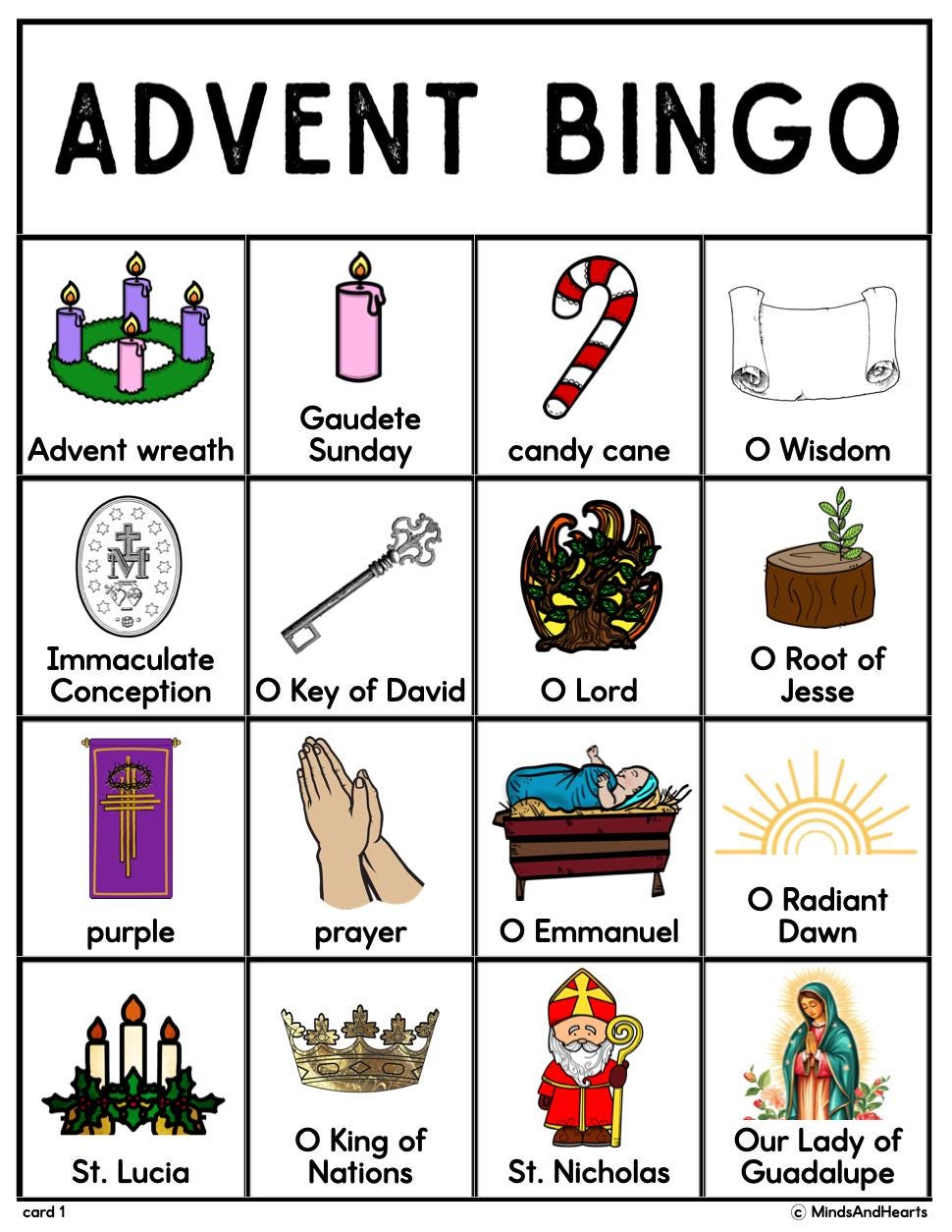 Advent Bingo Game - Christmas Activity | Religious Education ...