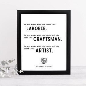 Laborer, Craftsman, Artist Printable Wall Art | St. Francis of Assisi ...