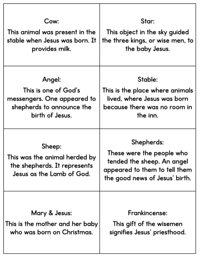 Nativity Bingo Game Christmas or Advent Activity (Instant Download) - Etsy