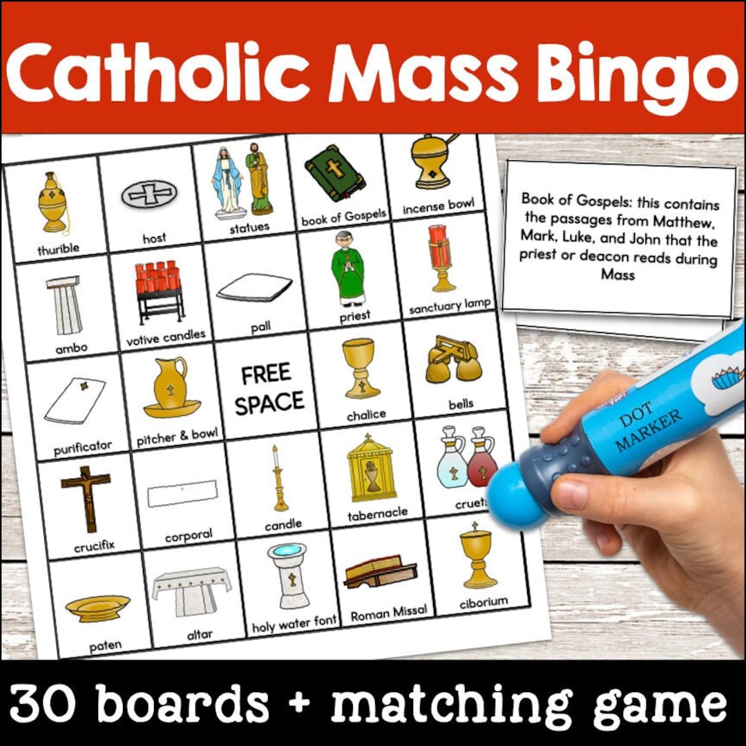 Catholic Mass Bingo | Religious Education Game | Church Objects | First ...
