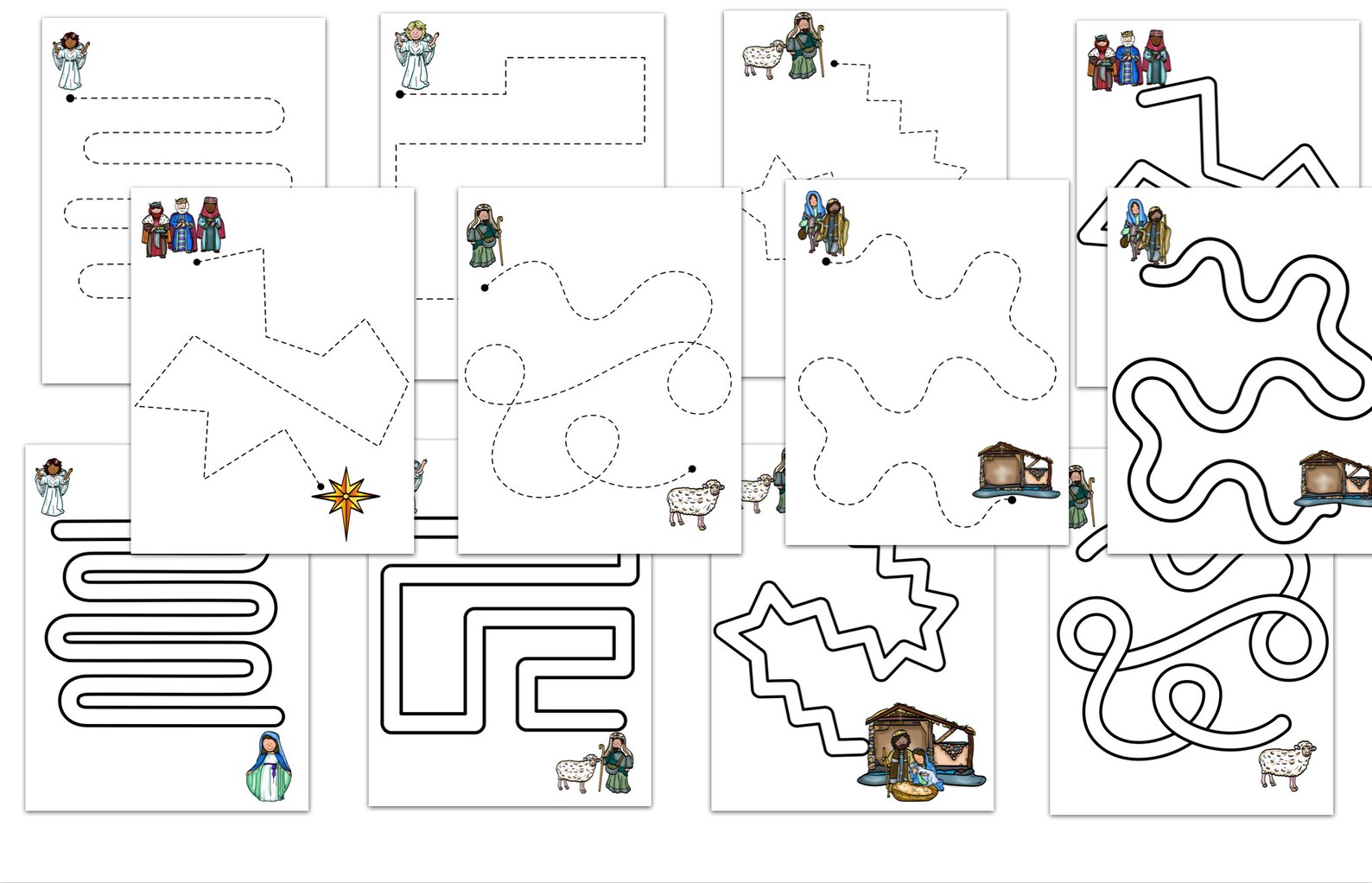 Nativity Tracing Fine Motor Activity Pages - Christmas Tracing ...
