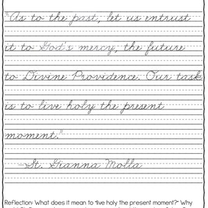 CURSIVE Yearlong Catholic Saints Copywork Bundle: 175+ Pages of ...