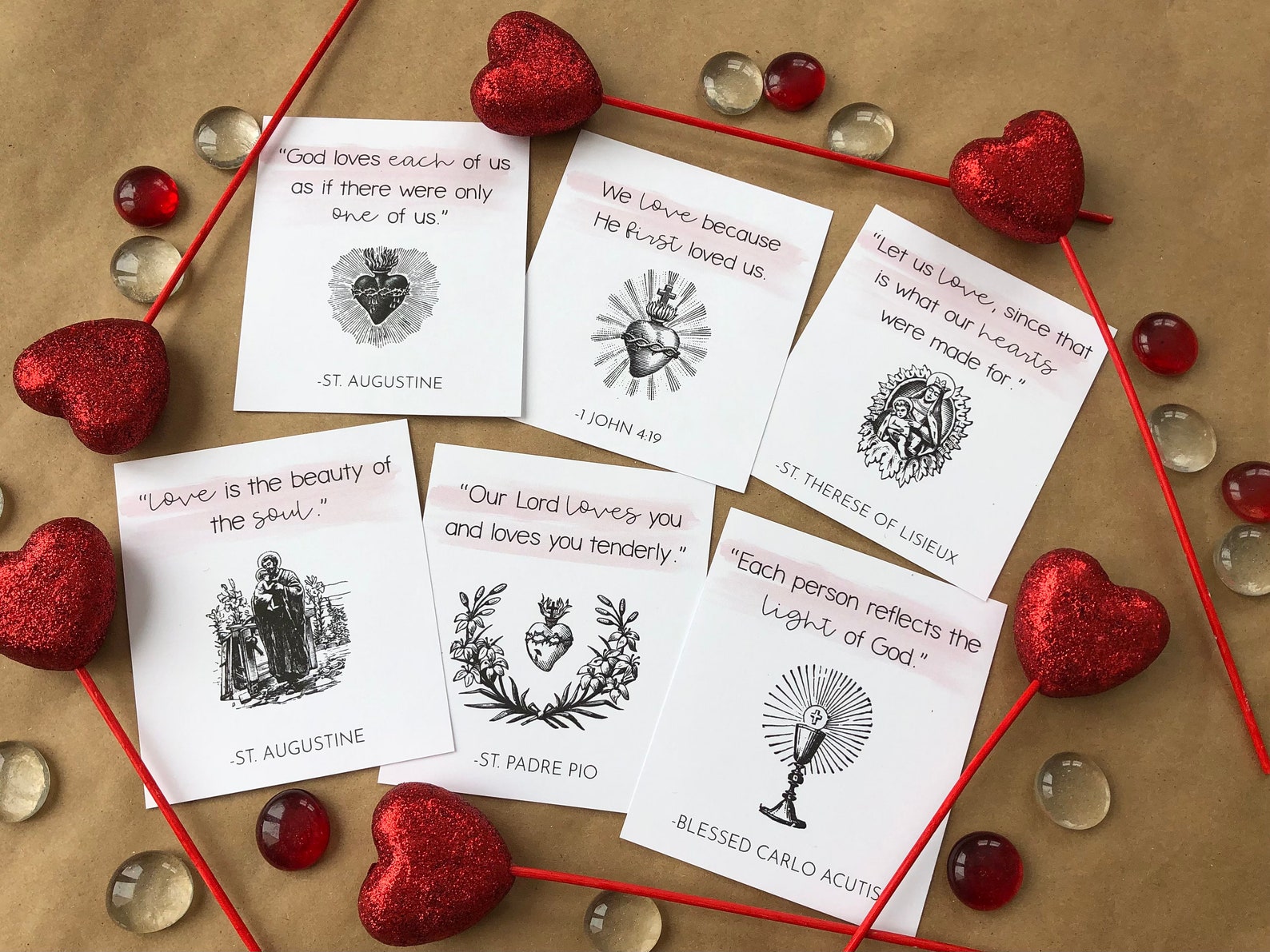 Valentine's Day Printable Cards - Catholic Saint Quote + Bible Verse ...