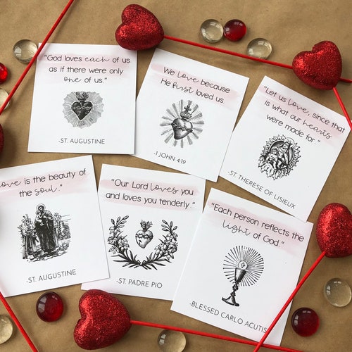 Valentine's Day Printable Cards Catholic Saint Quote - Etsy