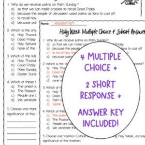 Lent Holy Week Reading Comprehension Bundle Easter Educational Activity ...