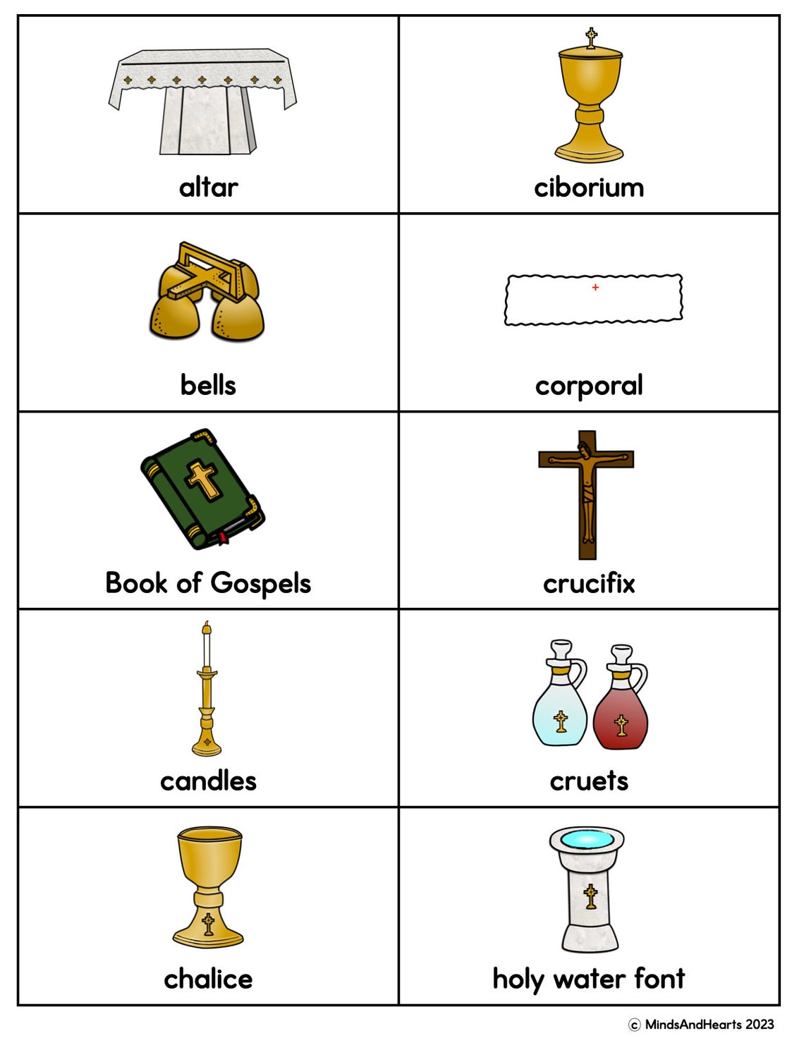 Catholic Mass Bingo | Religious Education Game | Church Objects | First ...