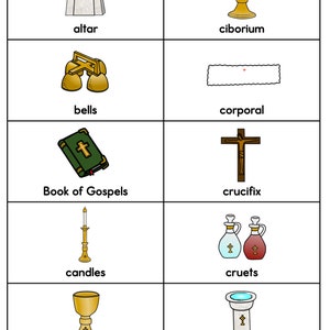 Catholic Mass Bingo | Religious Education Game | Church Objects | First ...