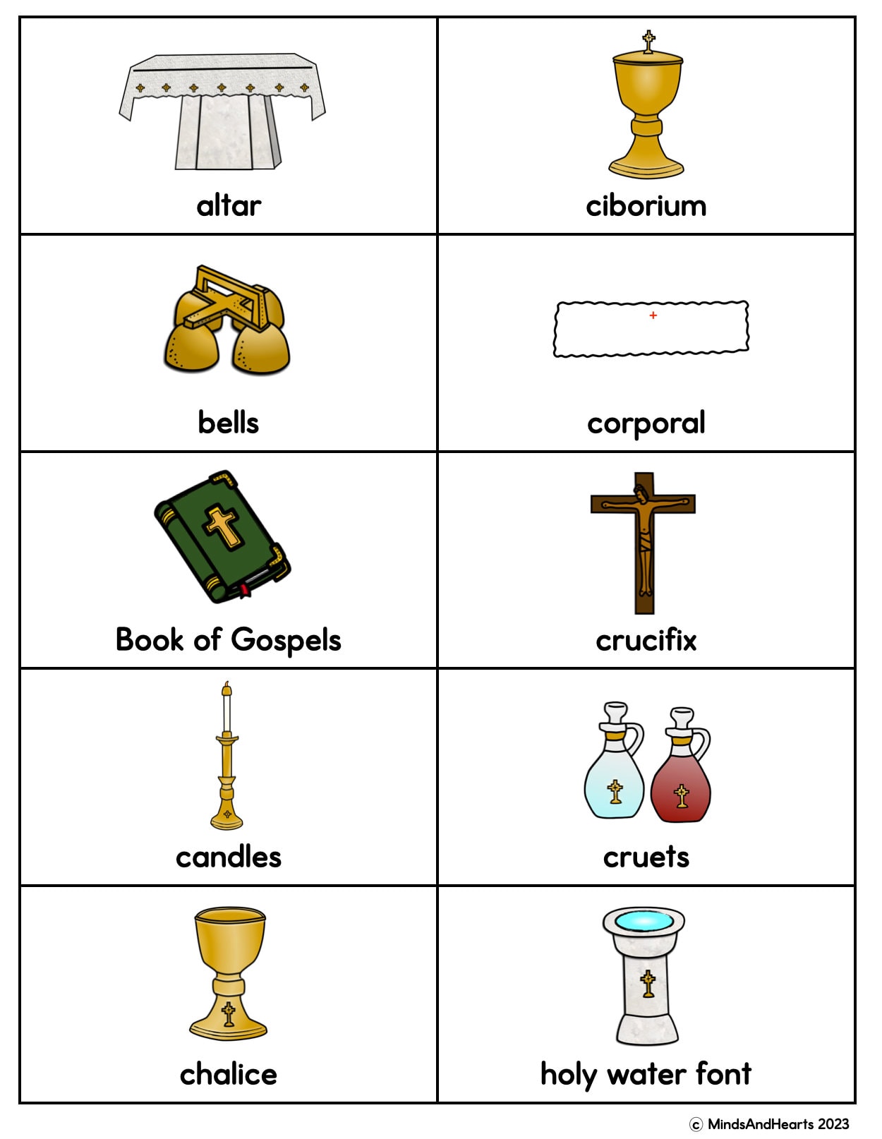 Catholic Mass Bingo | Religious Education Game | Church Objects | First ...