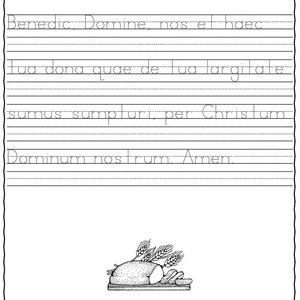 Latin Catholic Prayer Copywork - Printing Handwriting Practice - Etsy