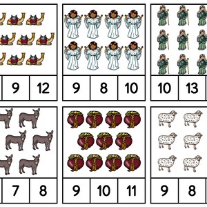 Nativity Count and Clip - Christmas and Advent Centers Task Cards | - Etsy