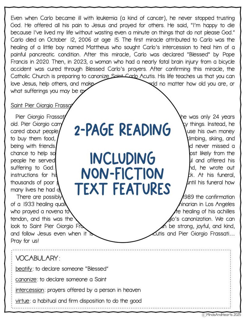 Saint Carlo Acutis and Pier Giorgio Frassati Canonization Reading ...