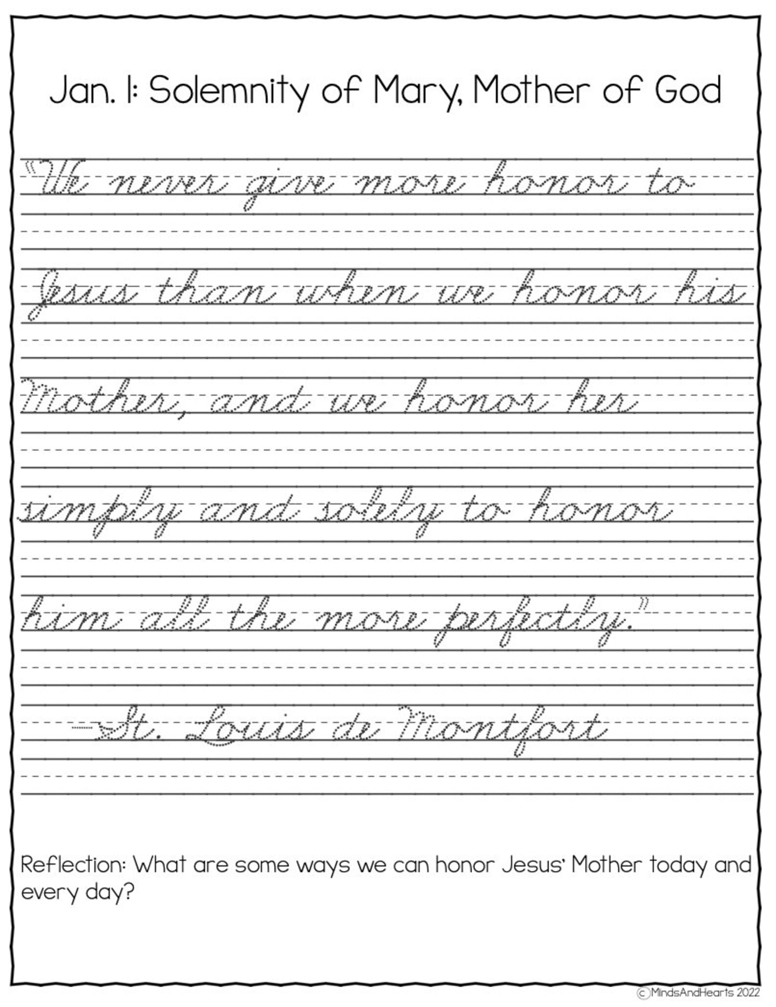 CURSIVE Yearlong Catholic Saints Copywork Bundle: 175 Pages - Etsy