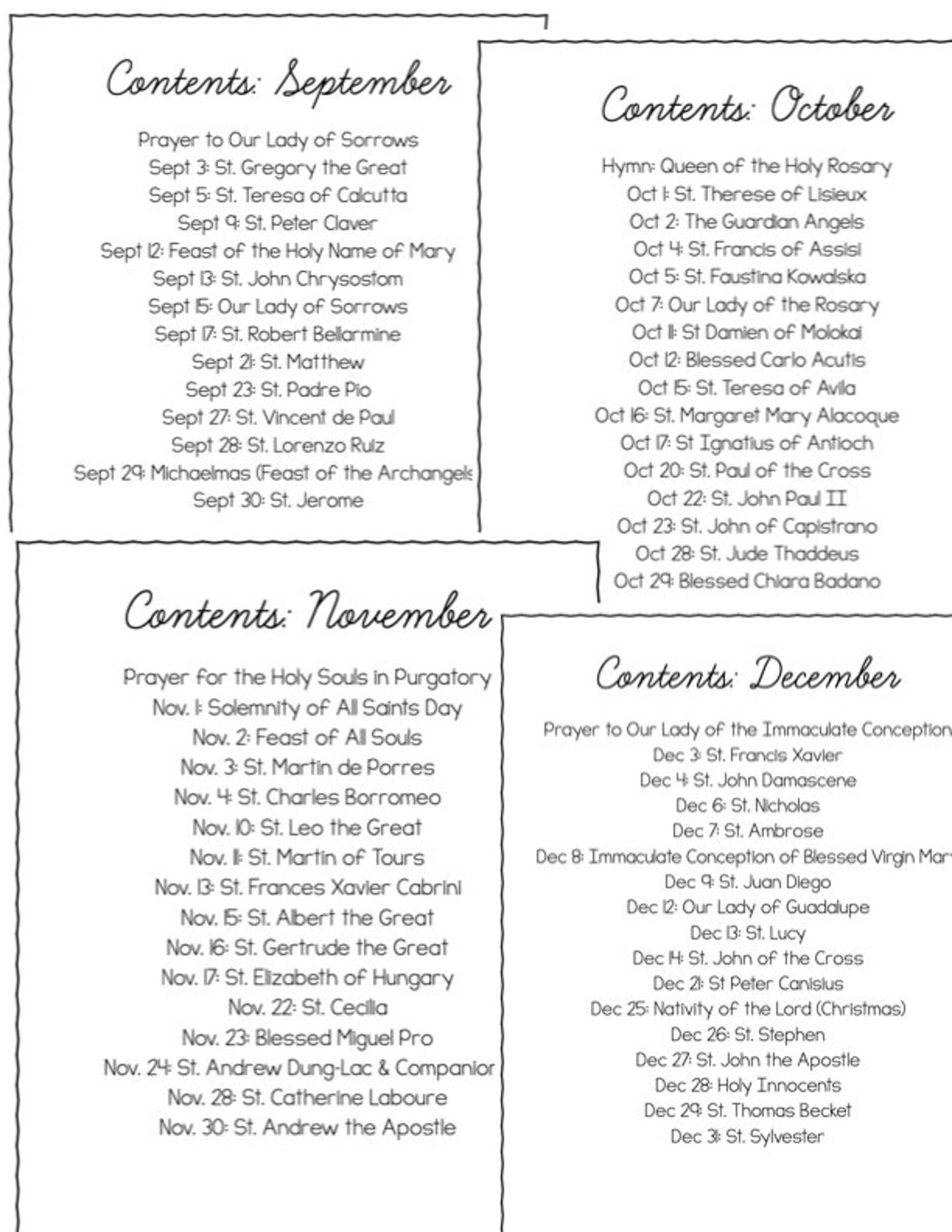 CURSIVE Yearlong Catholic Saints Copywork Bundle: 175 Pages - Etsy