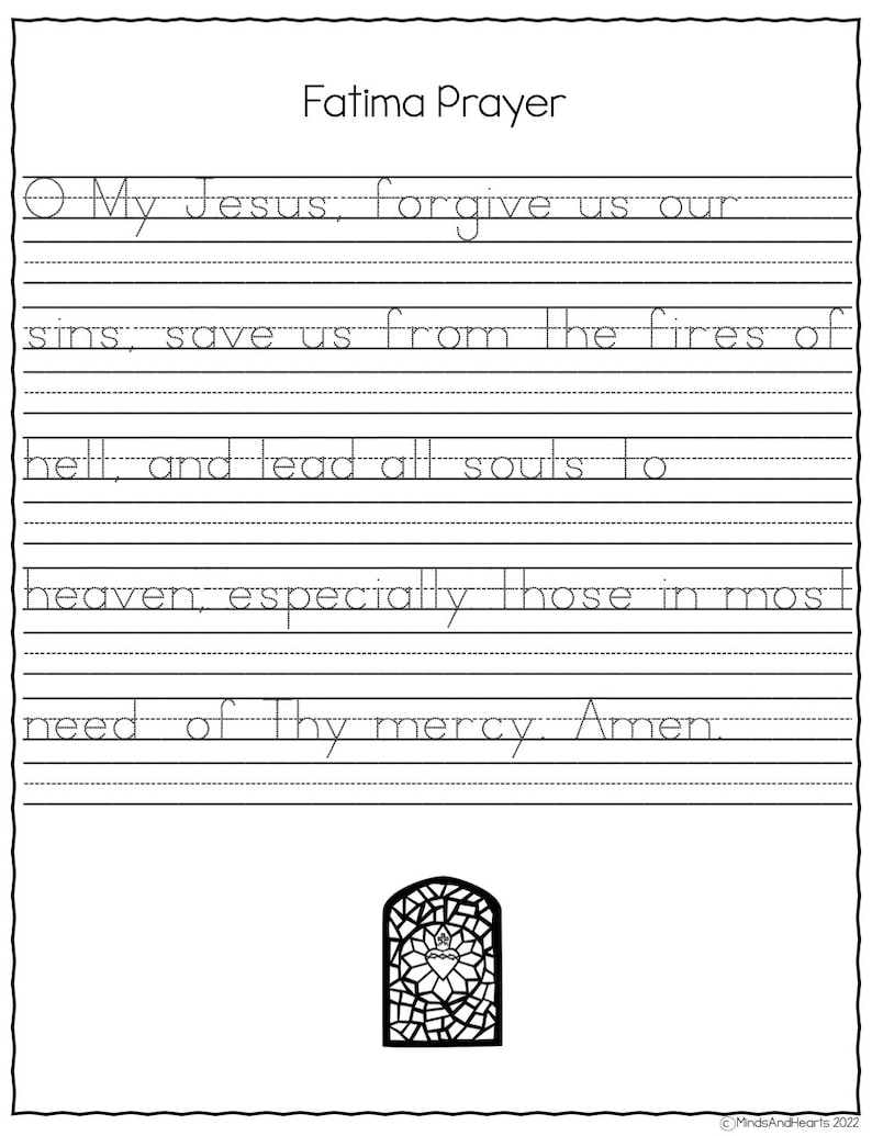 Catholic Prayer Copywork: Manuscript & Cursive Tracing - Etsy