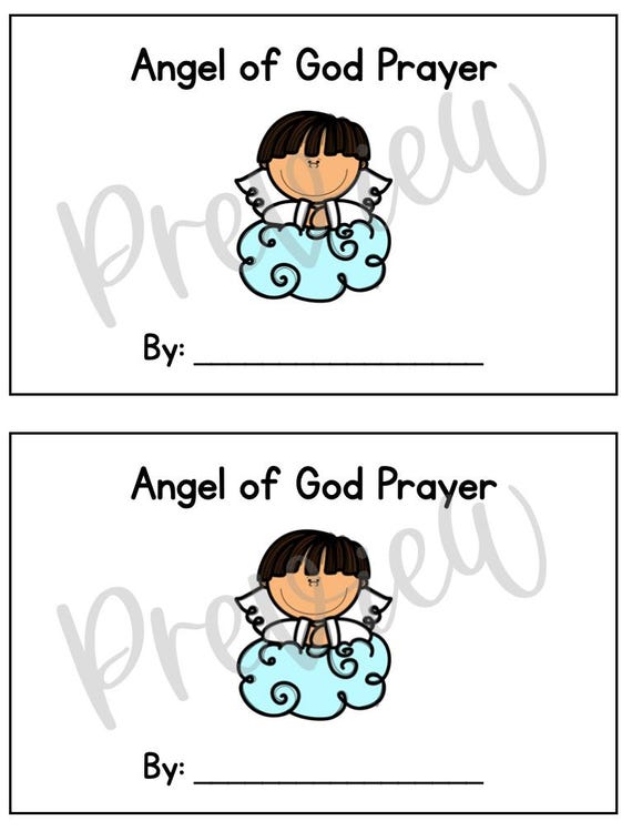 Angel Of God Prayer Coloring Pages