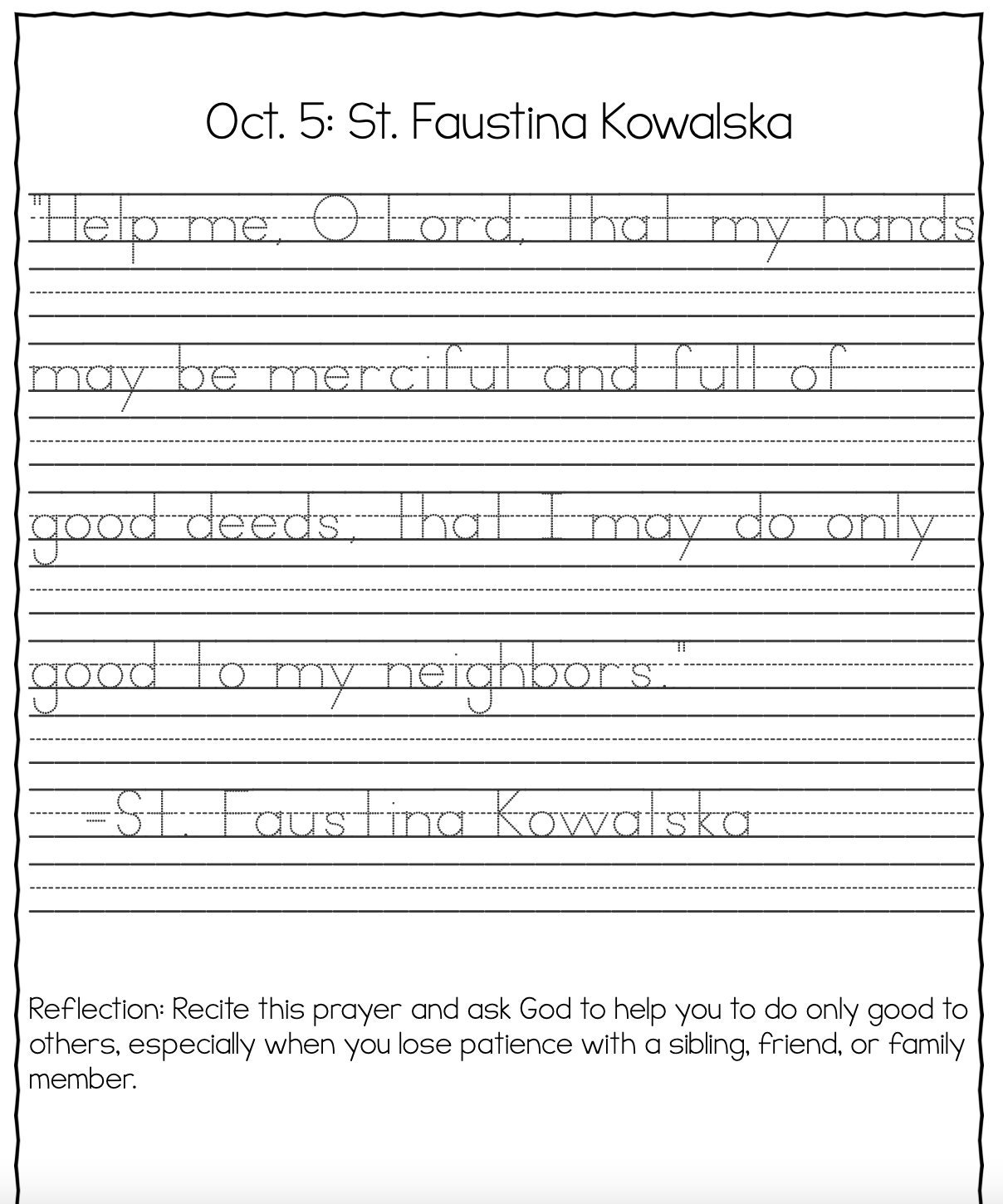 Catholic Copywork Cursive & Print October Queen of the - Etsy