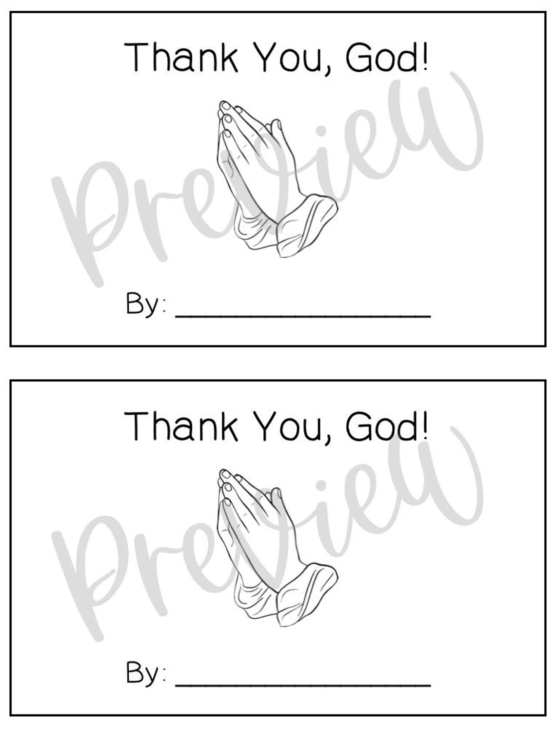 Thank You God Prayer Coloring Book | Preschool and Kindergarten ...