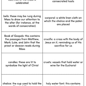 Catholic Mass Bingo | Religious Education Game | Church Objects | First ...