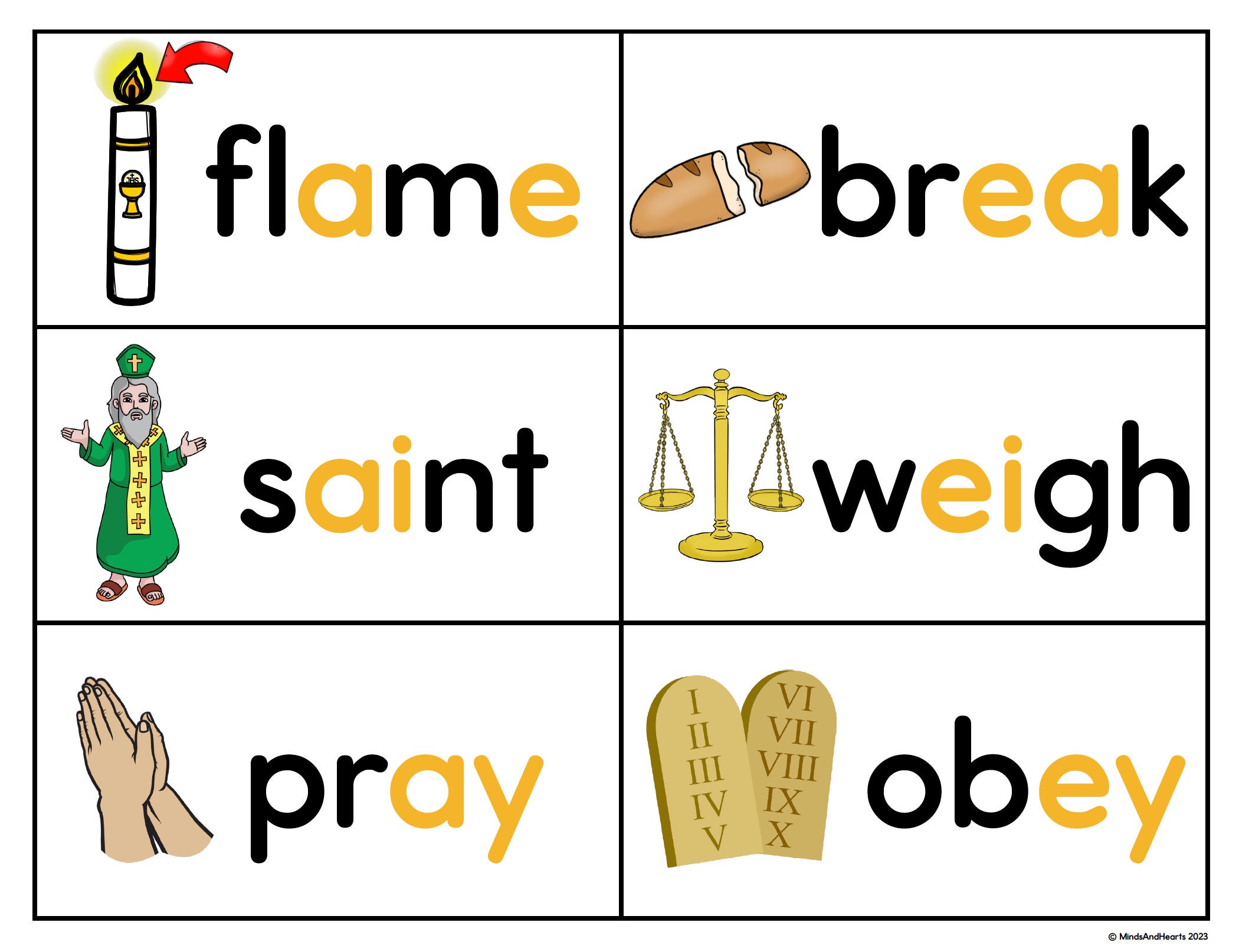 Catholic Science of Reading Sound Wall With Individual Pages Sor ...