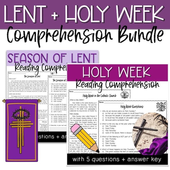 Lent Holy Week Reading Comprehension Bundle | Etsy