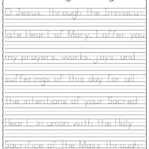Catholic Prayer Copywork: Manuscript & Cursive | Tracing | Handwriting ...