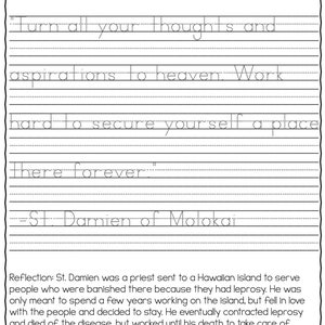 May August 2024 Catholic Liturgical CURSIVE & PRINTING Copywork ...