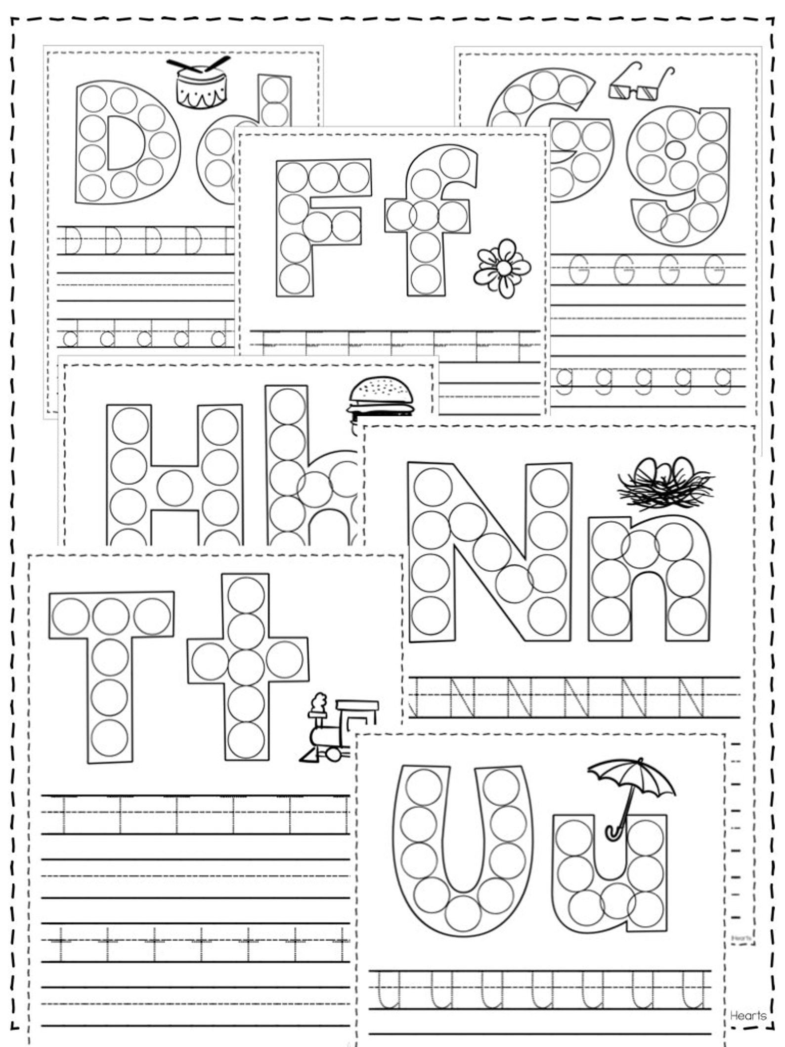 Alphabet Dot Marker Sheets | Dab, Trace, Write, Color | ABC Handwriting ...