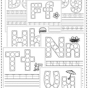 Alphabet Dot Marker Sheets | Dab, Trace, Write, Color | ABC Handwriting ...