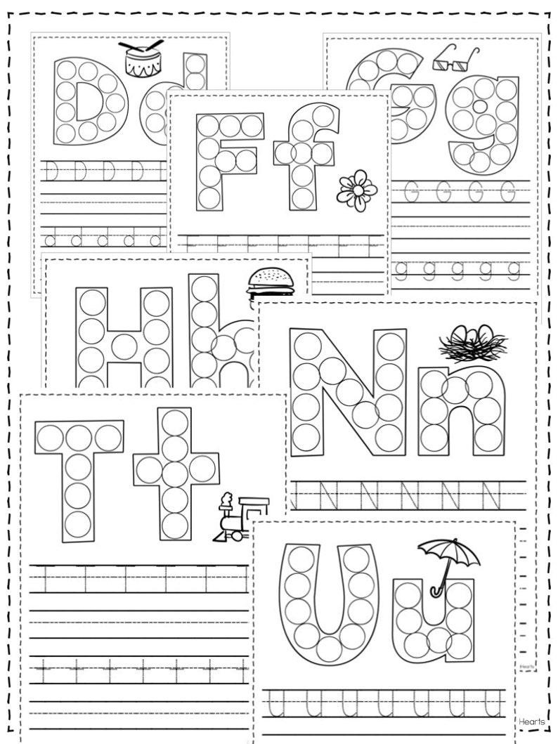 Alphabet Dot Marker Sheets | Dab, Trace, Write, Color | ABC Handwriting ...