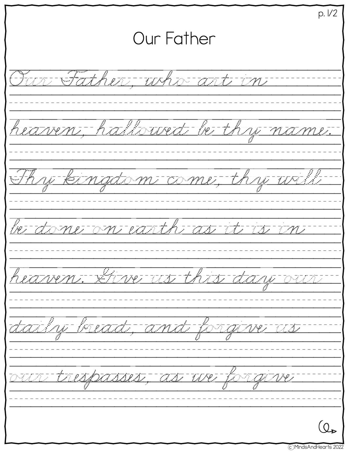 Catholic Prayer Copywork: Cursive | Faith Formation | Handwriting ...
