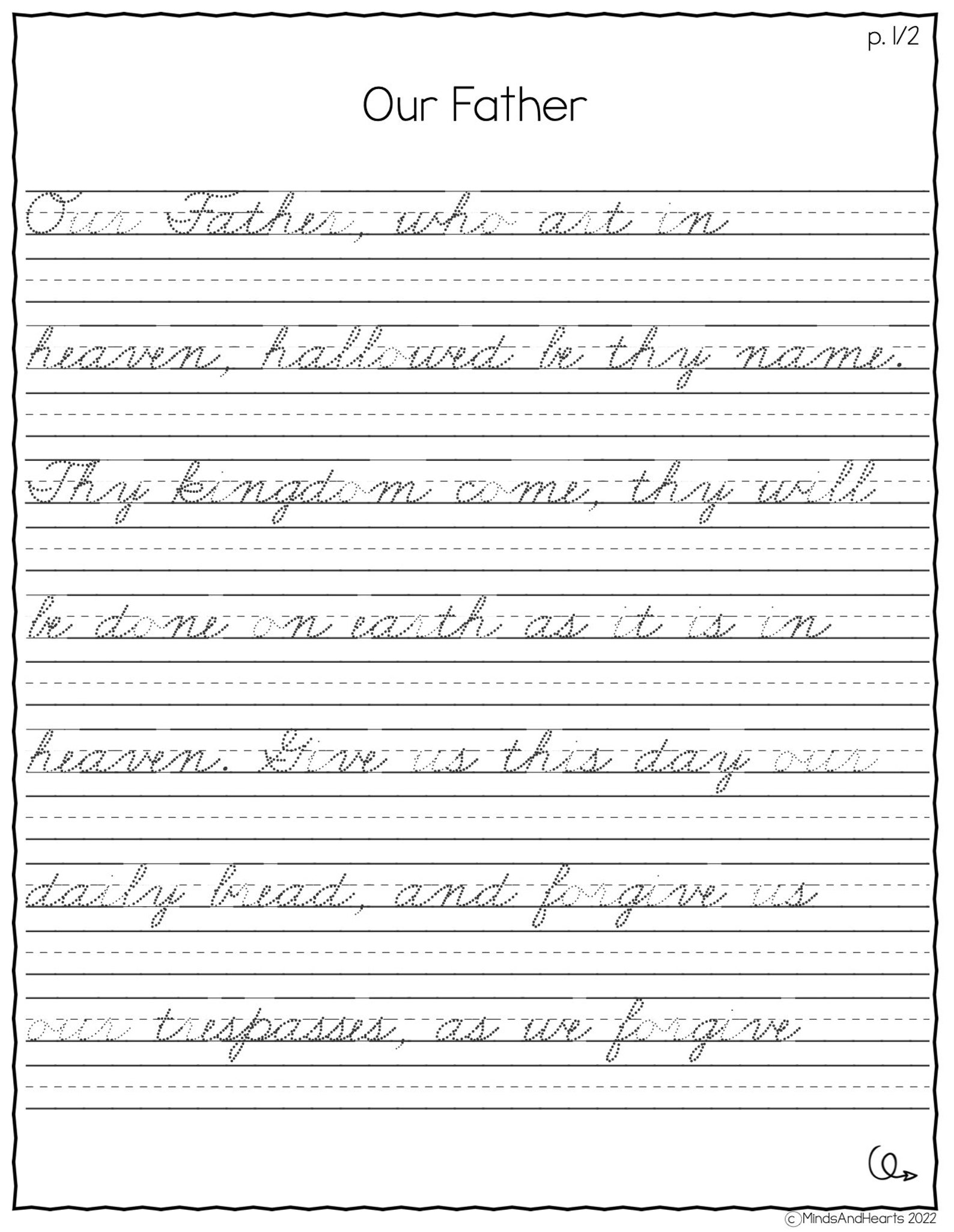 Catholic Prayer Copywork: Cursive | Faith Formation | Handwriting ...