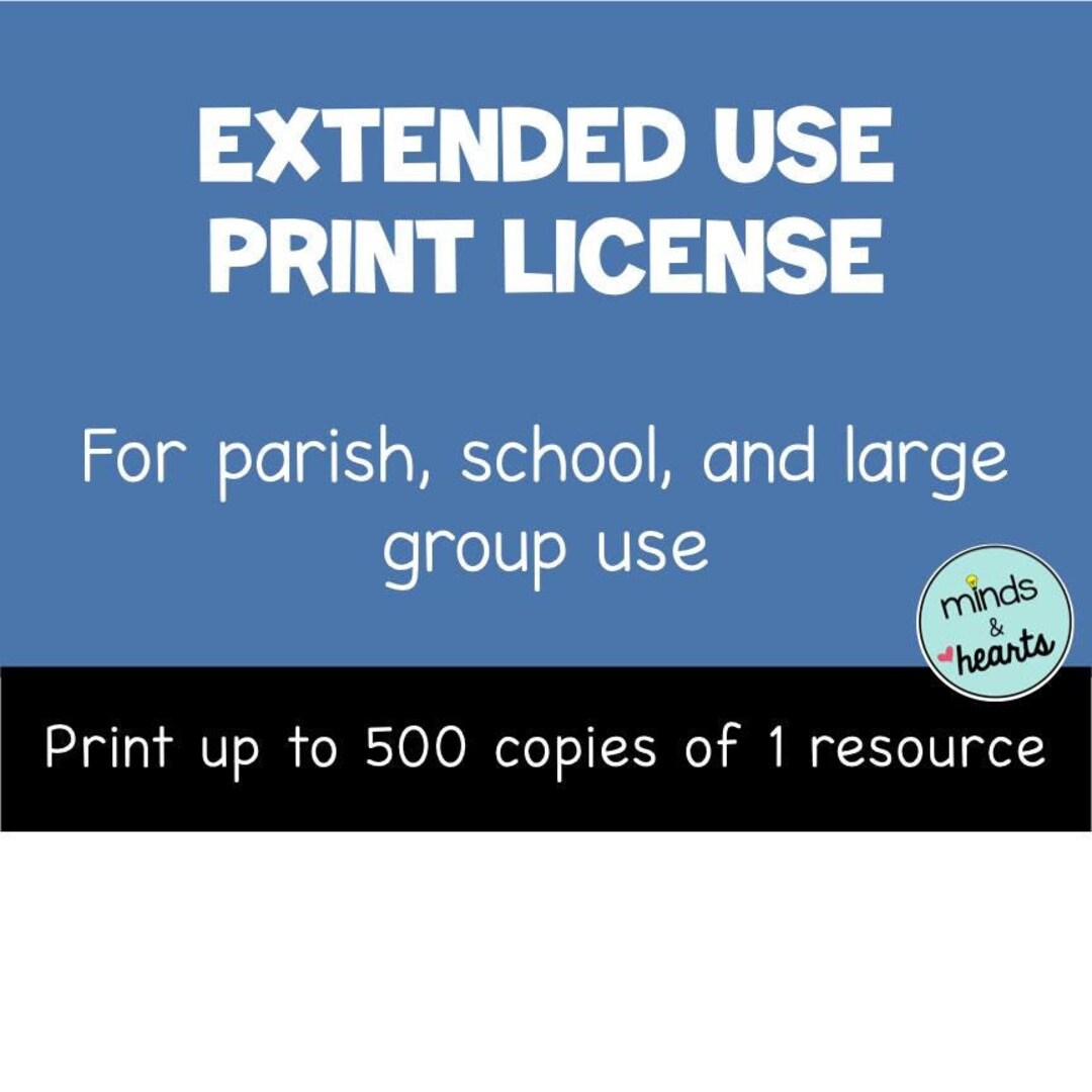 Extended Use Printing License for Parish, School, Homeschool Group, or ...