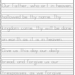 Catholic Prayer Copywork: Manuscript & Cursive | Tracing | Handwriting ...