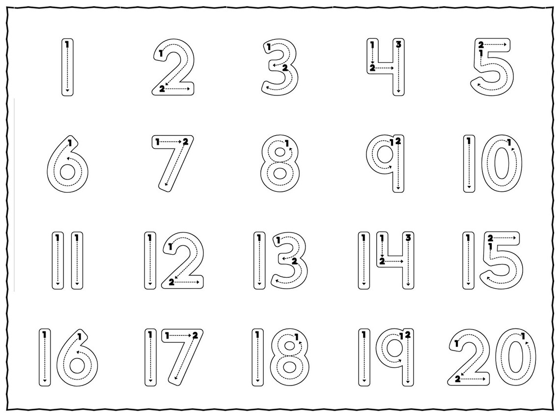Letter and Number Formation Tracing Sheets Handwriting - Etsy