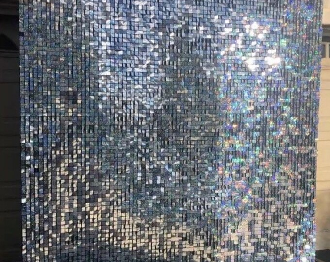 Holographic Silver Sequin Wall 7ft X 7ft 49panels Only 1 Available - Etsy