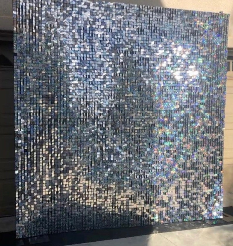Holographic Silver Sequin Wall 7ft X 7ft 49panels Only 1 - Etsy